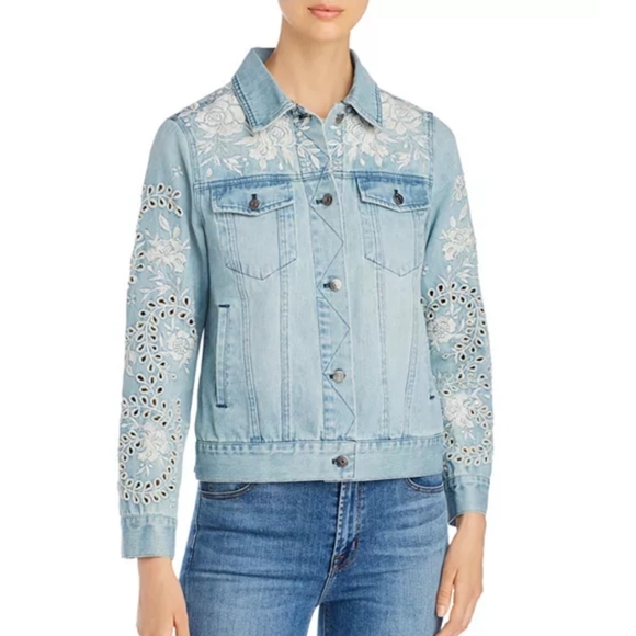 Johnny Was | Jackets & Coats | Johnny Was Embroidered Eyelet Denim ...